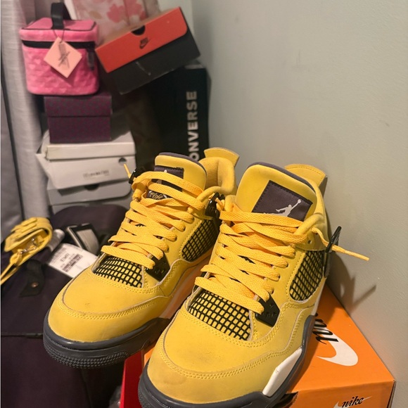 Shoes | Air Jordan 4 Retro Yellow Sneakers | Poshmark